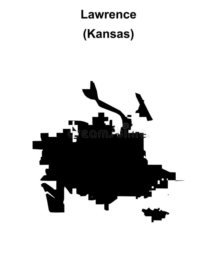 Lawrence outline map stock vector. Illustration of blank - 357328523