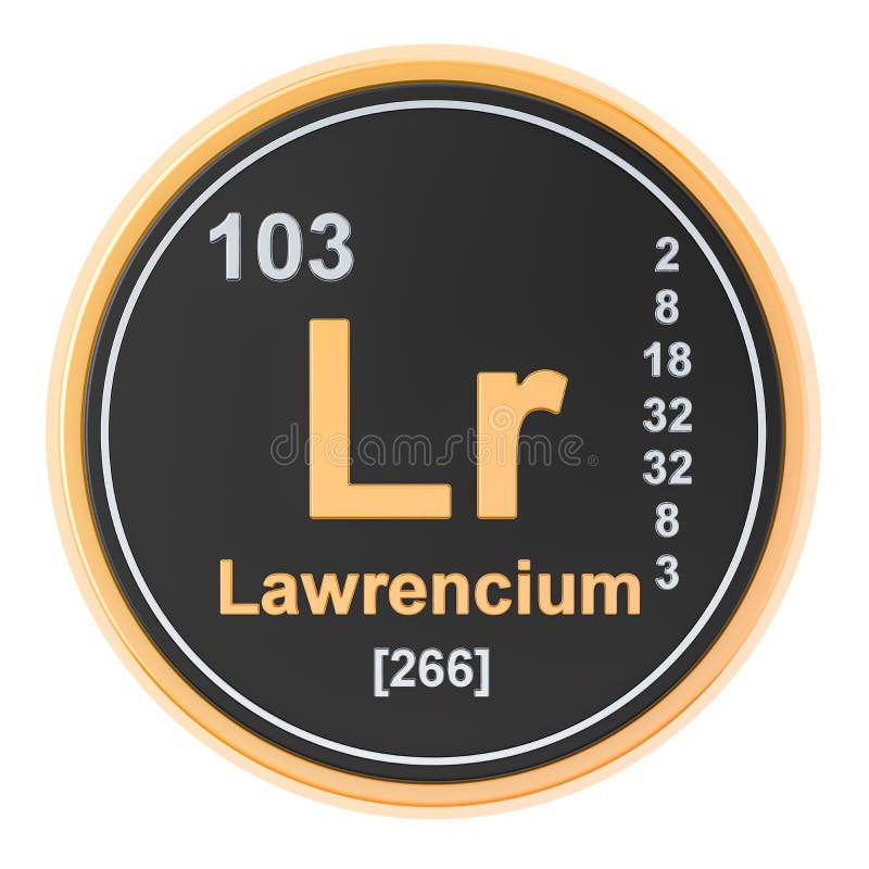 Chemical Element Lawrencium From The Periodic Table Stock Vector ...