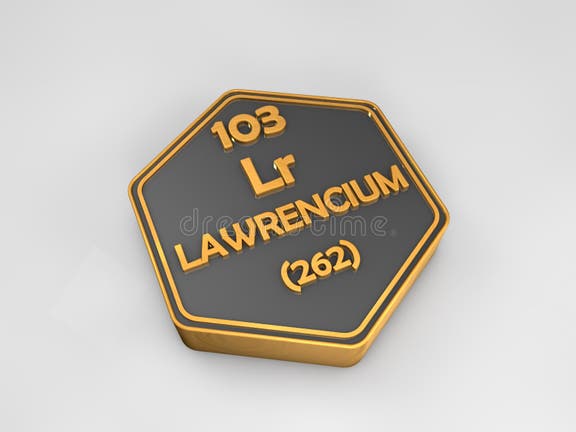 Lawrencium - Lr - Chemical Element Periodic Table Hexagonal Shape Stock ...