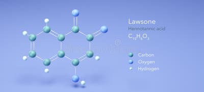 Lawsone Molecule, Molecular Structures, Hennotannic Acid 3d Model ...