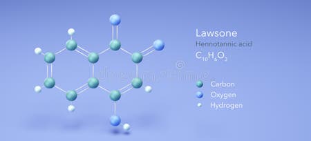 Lawsone Molecule, Molecular Structures, Hennotannic Acid 3d Model ...