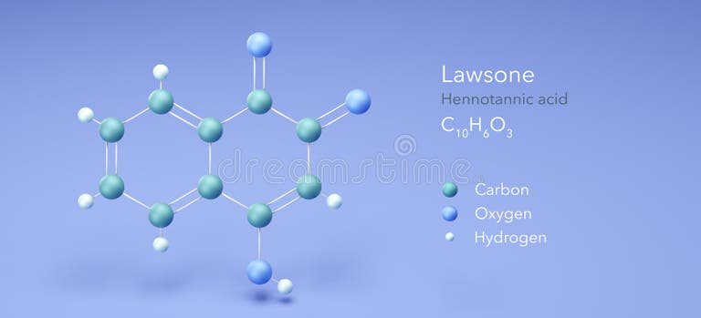 Lawsone Molecule, Molecular Structures, Hennotannic Acid 3d Model ...