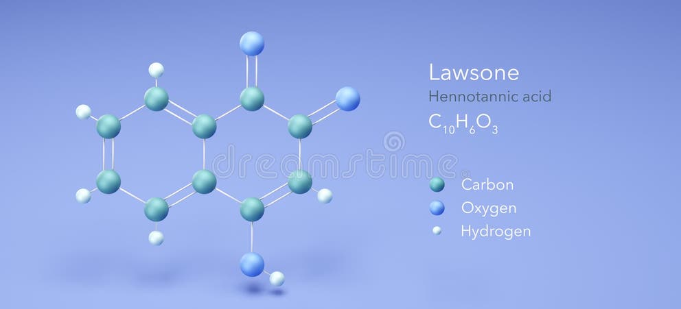 Lawsone Molecule, Molecular Structures, Hennotannic Acid 3d Model ...