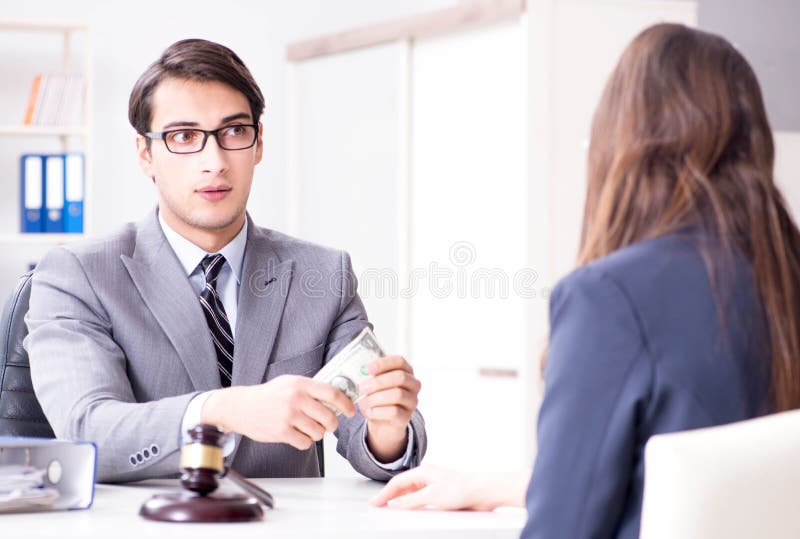 Lawyer Being Offered Bribe for His Services Stock Photo - Image of give ...