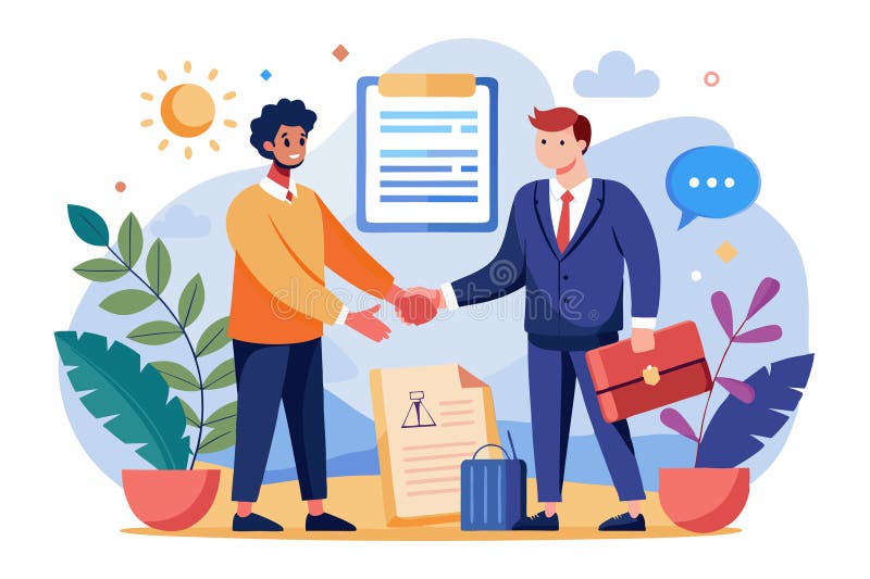 A Lawyer and Client are Engaged in a Handshake, Celebrating the Signing ...