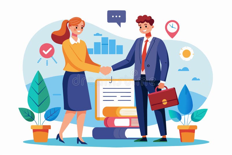 A Lawyer and Client Shake Hands after Finalizing a Contract in a Bright ...