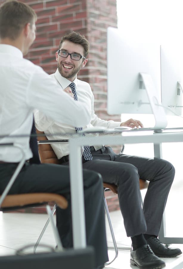Lawyer and the Client Talking Stock Photo - Image of financial, laptop ...