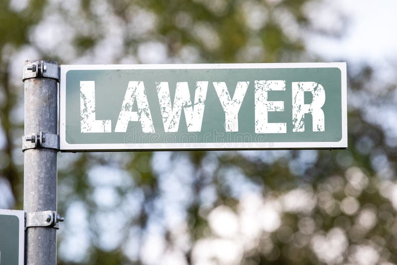 Lawyer Concept. Green Road Sign with Text Stock Photo - Image of ...