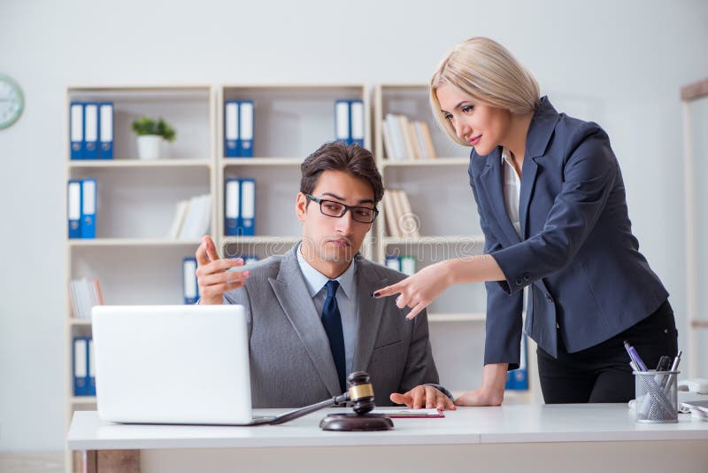 The Lawyer Discussing Legal Case with Client Stock Photo - Image of ...