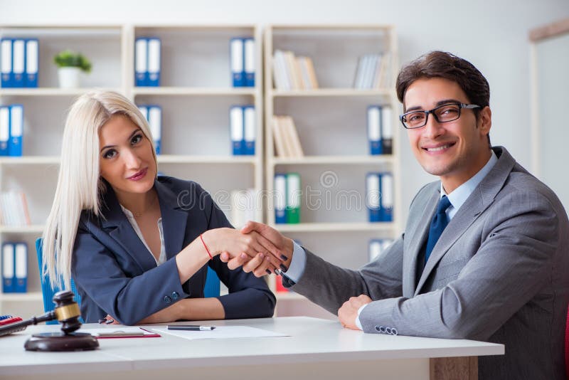 The Lawyer Discussing Legal Case with Client Stock Image - Image of ...
