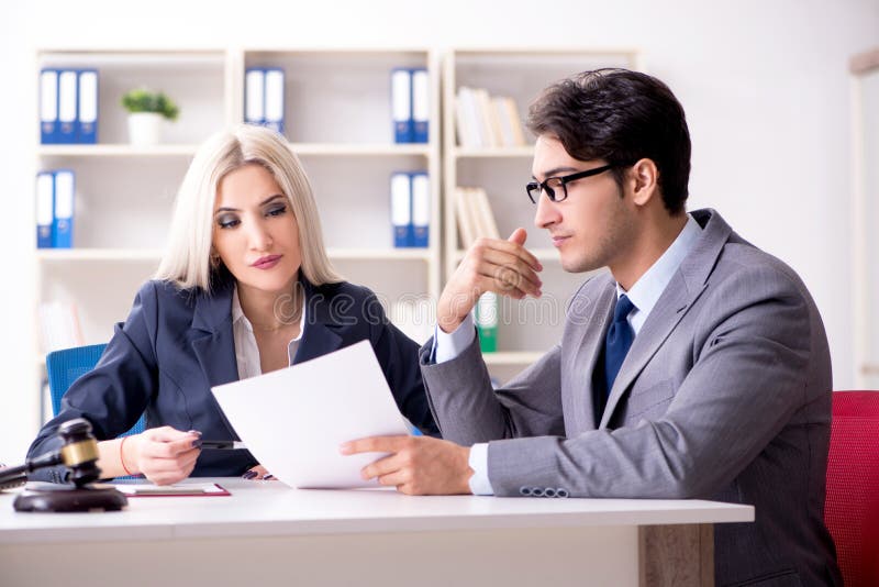 The Lawyer Discussing Legal Case with Client Stock Photo - Image of ...
