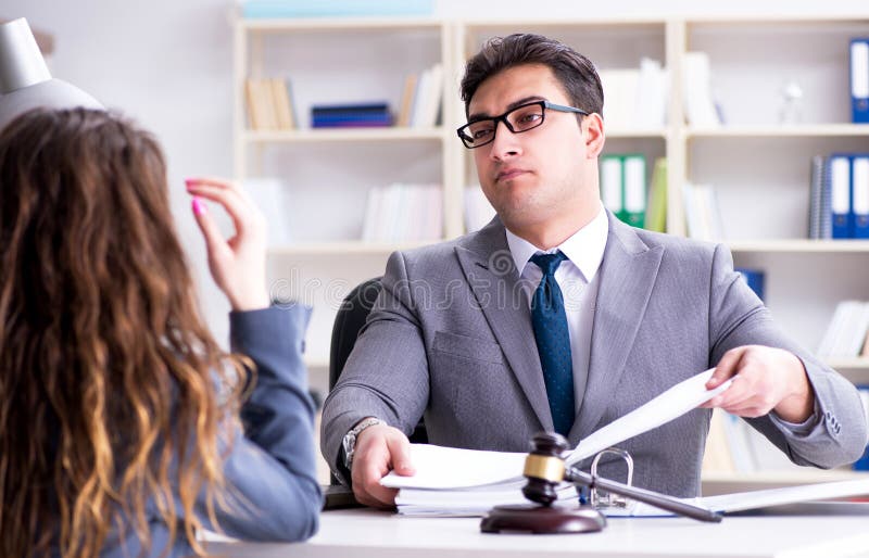 Lawyer Discussing Legal Case with Client Stock Image - Image of ...