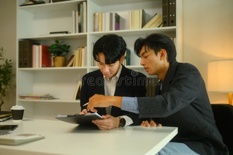 Lawyer in Formal Suit Pointing at Paper and Explaining Contract Details ...