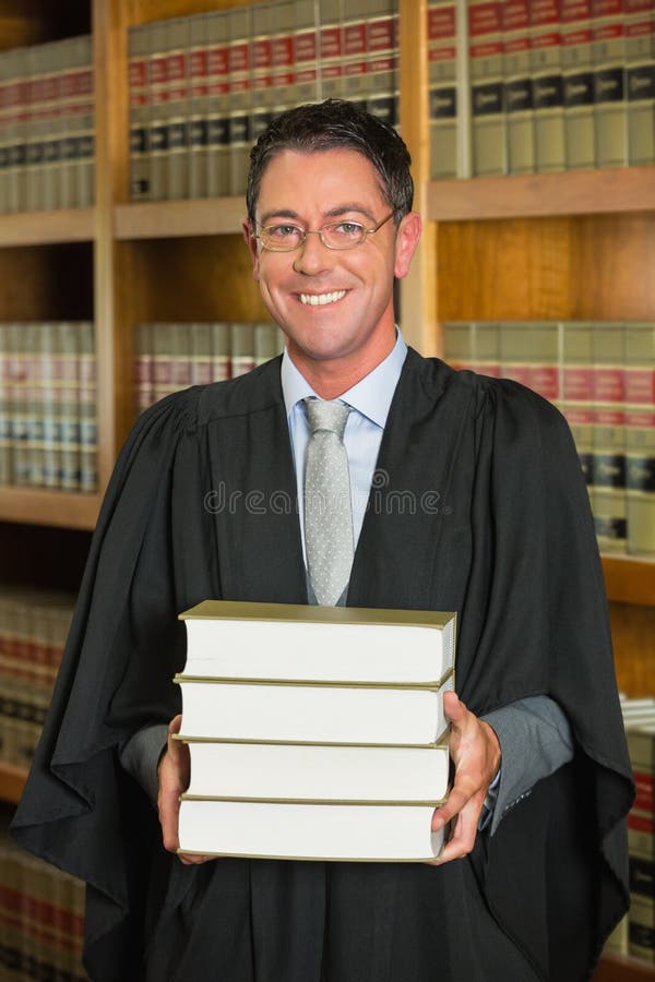 Lawyer Holding Books in the Law Library Stock Image - Image of school ...