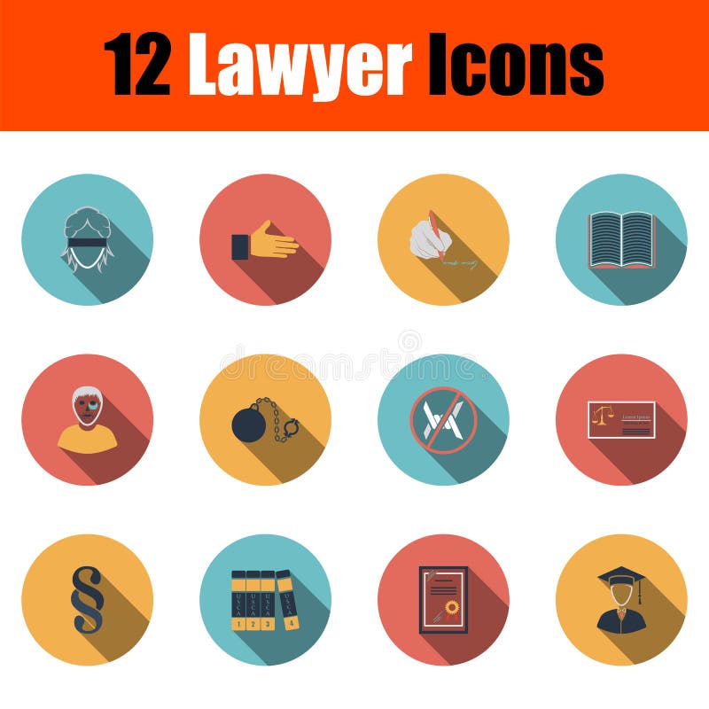 Lawyer Icon Set stock vector. Illustration of long, document - 146071429