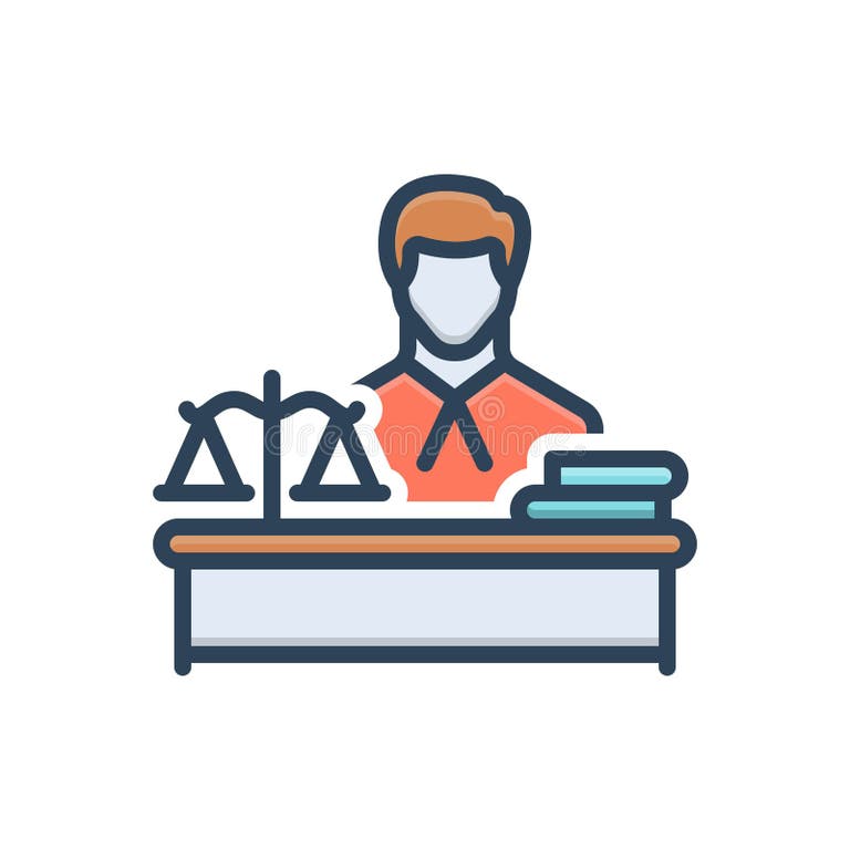 Color Illustration Icon for Lawyer, Solicitor and Court Stock Vector ...