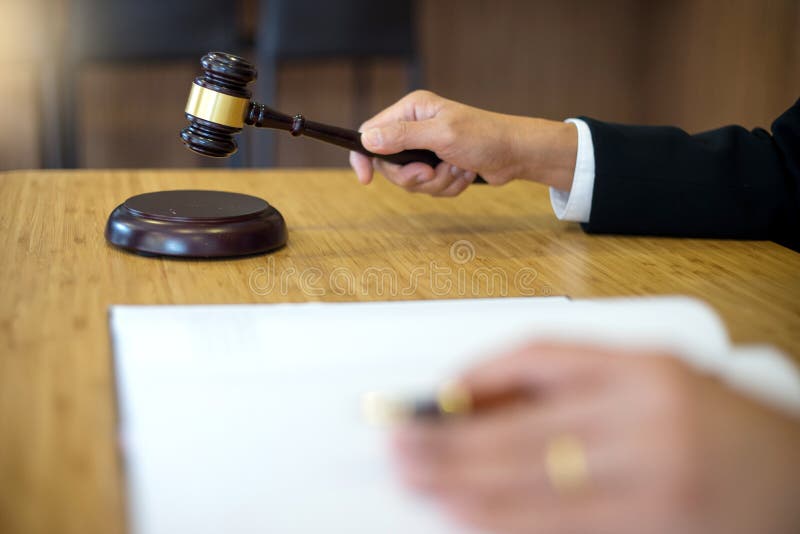 Lawyer or Judge Work in the Office with Gavel Stock Image - Image of ...