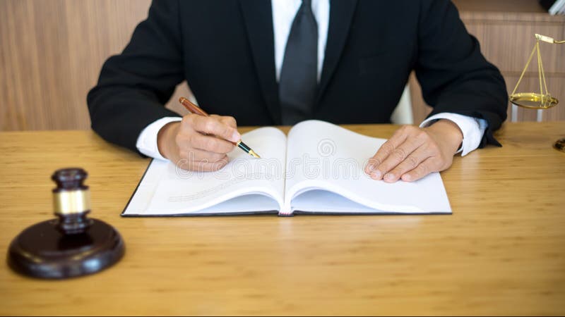 Lawyer or Judge Work in the Office with Gavel Stock Image - Image of ...