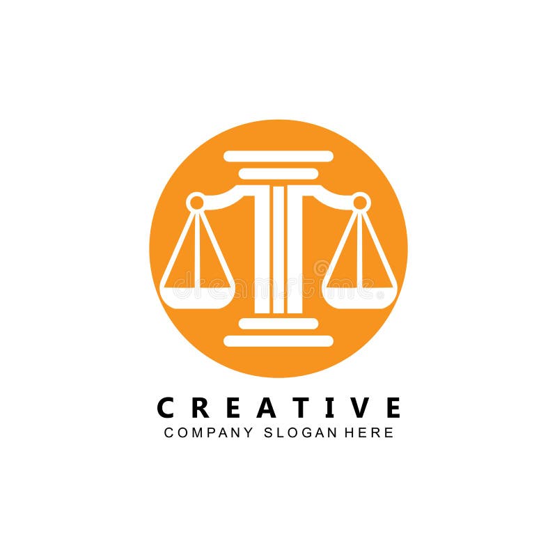 Lawyer or Justice Law Logo Vector Design, Icon Illustration Stock ...