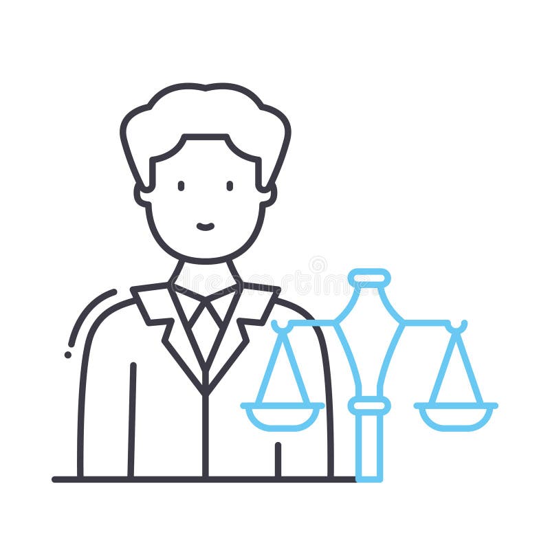 Lawyer Line Icon Outline Symbol Vector Illustration Concept Sign