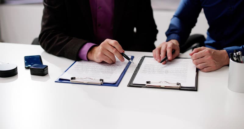 Lawyer People Review Document before Signing Stock Image - Image of ...