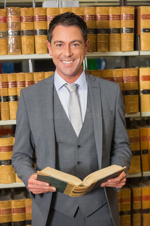 Lawyer Reading Book in the Law Library Stock Image - Image of higher ...