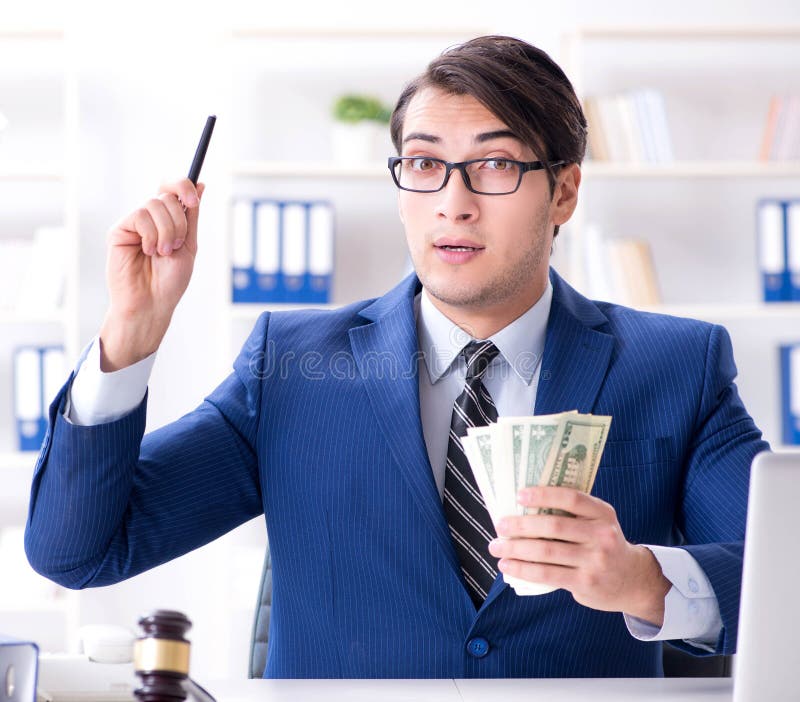 Lawyer Receiving Money As Bribe Stock Photo - Image of business, court ...