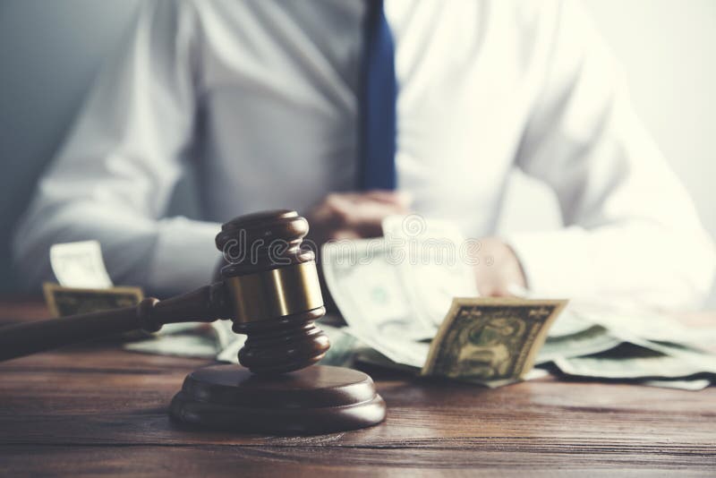 Lawyer Receiving Money As Bribe Stock Photo - Image of attorney ...