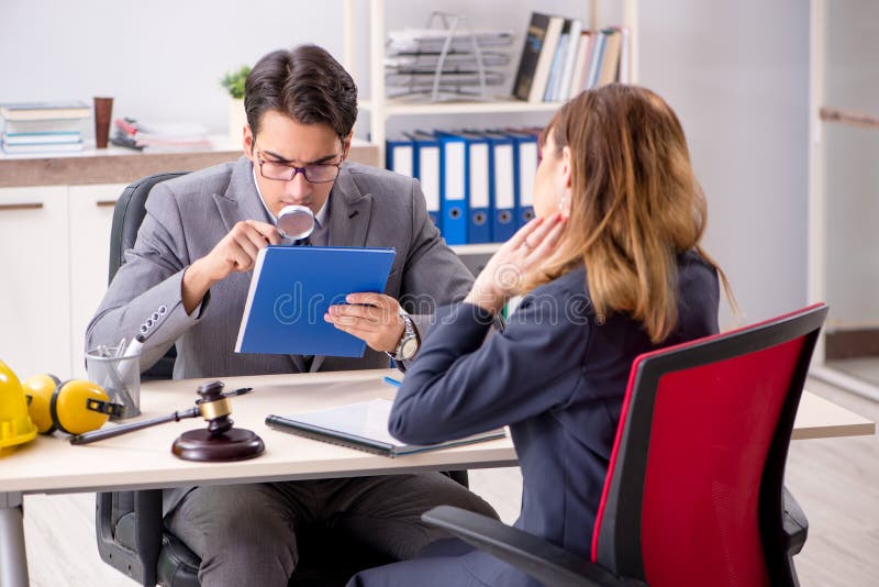 The Lawyer Talking To Client in Office Stock Image - Image of ...