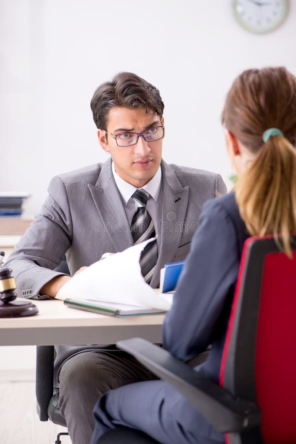 The Lawyer Talking To Client in Office Stock Image - Image of ...
