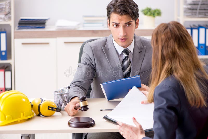 The Lawyer Talking To Client in Office Stock Photo - Image of barrister ...