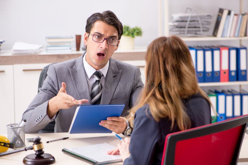 The Lawyer Talking To Client in Office Stock Photo - Image of deal ...