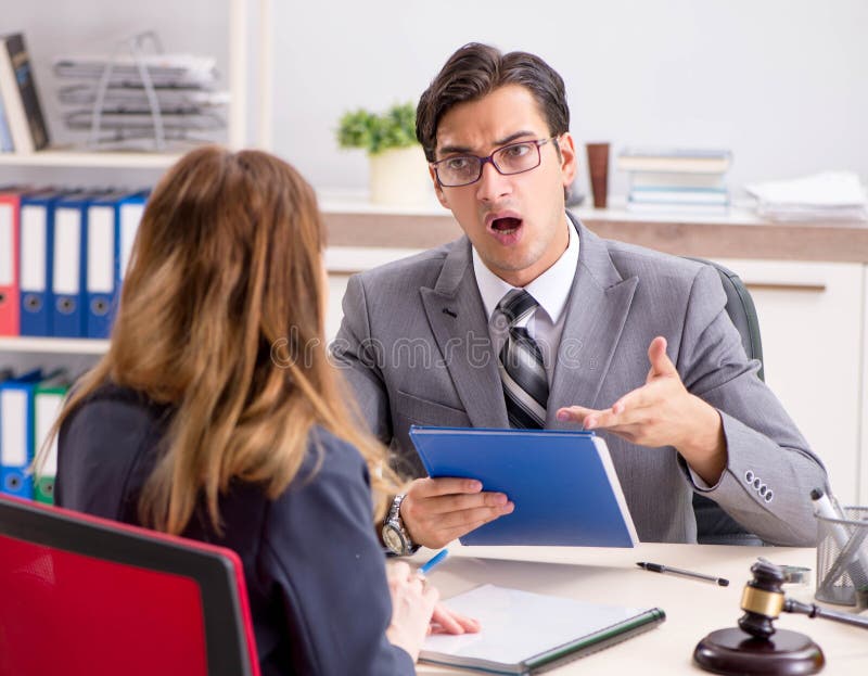 Lawyer Talking To Client in Office Stock Image - Image of advocate ...