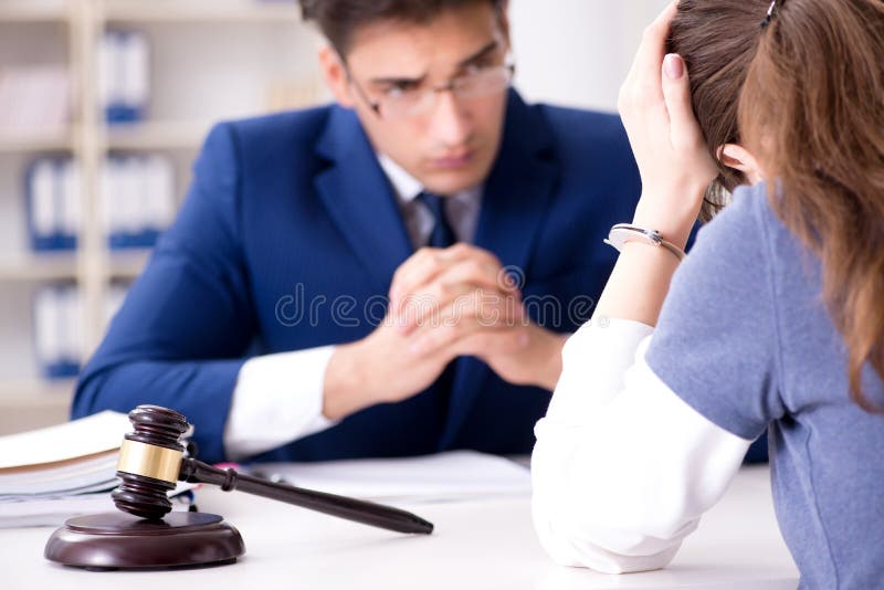 The Lawyer Talking To His Client in Office Stock Image - Image of court ...