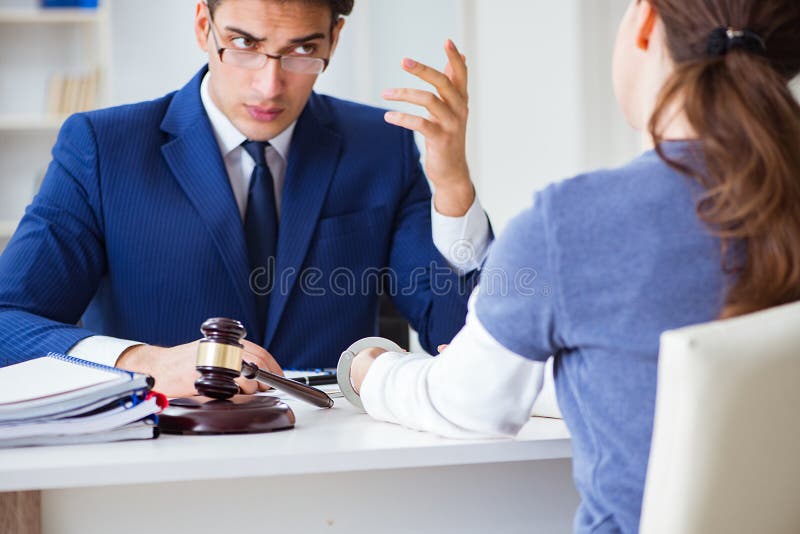The Lawyer Talking To His Client in Office Stock Photo - Image of ...