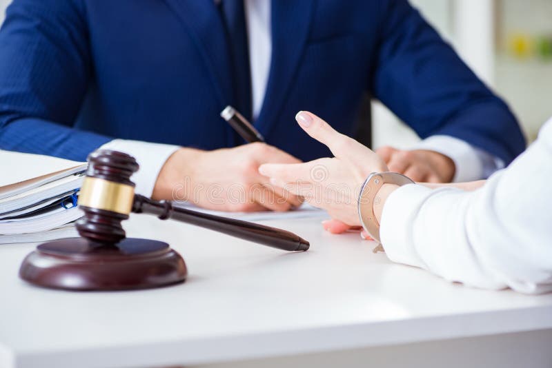 The Lawyer Talking To His Client in Office Stock Photo - Image of ...