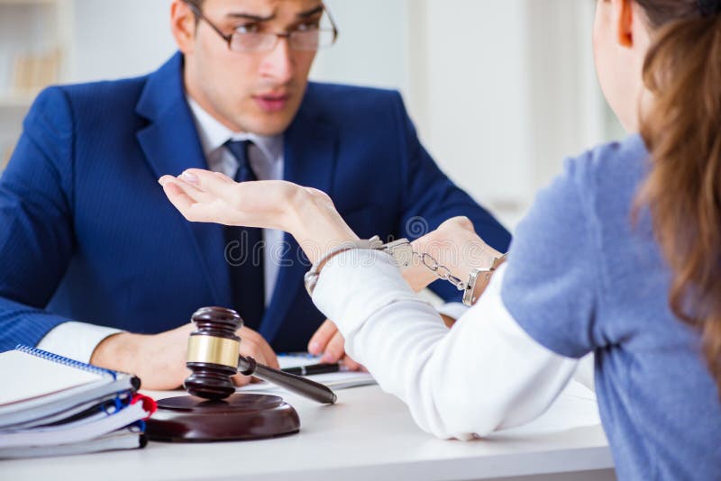 The Lawyer Talking To His Client in Office Stock Photo - Image of ...