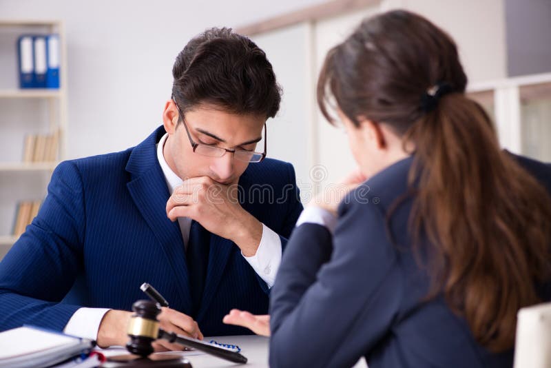 The Lawyer Talking To His Client in Office Stock Image - Image of ...