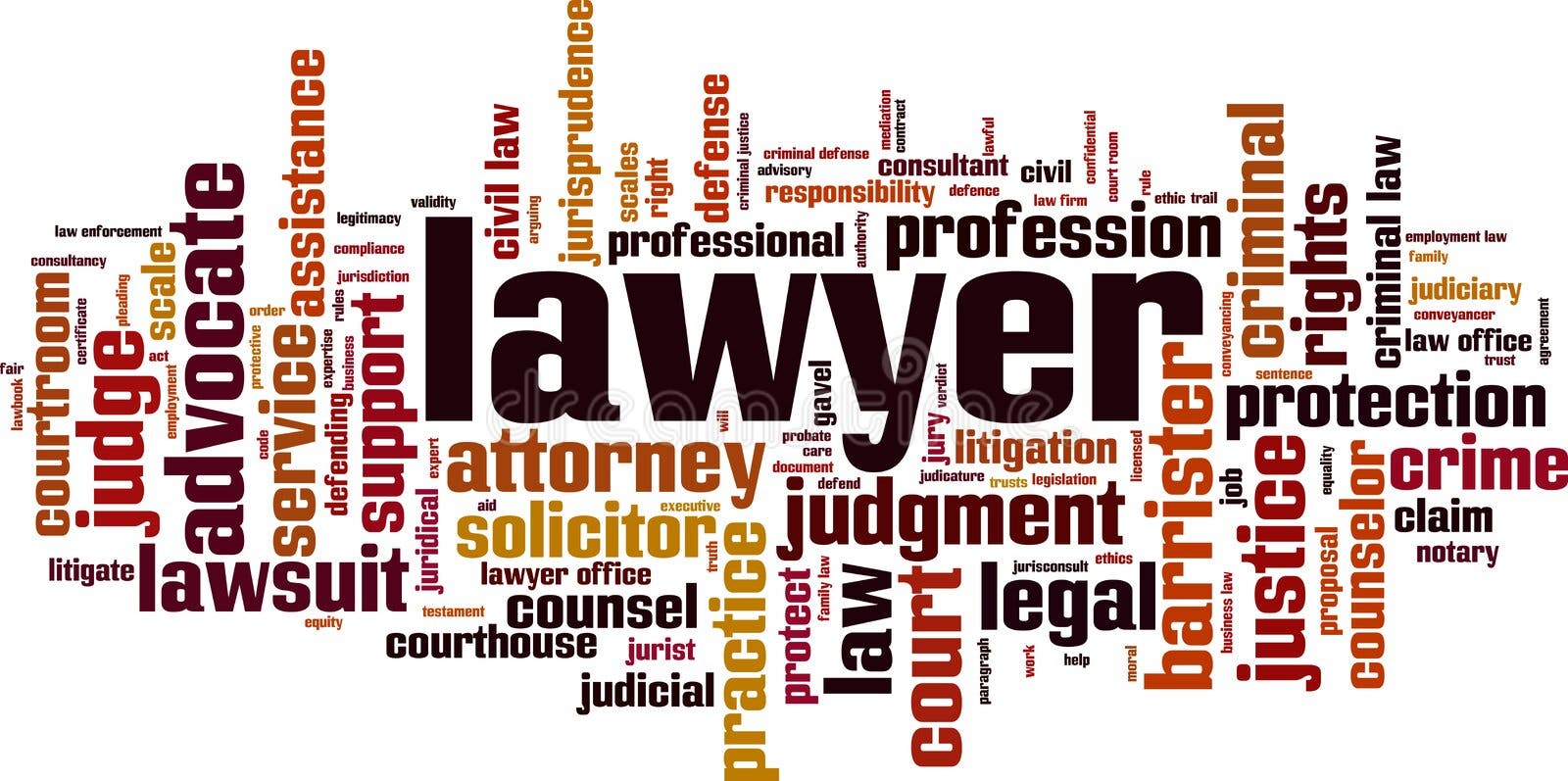 Lawyer Word Cloud Art Detailed Vector Stock Illustration - Illustration ...