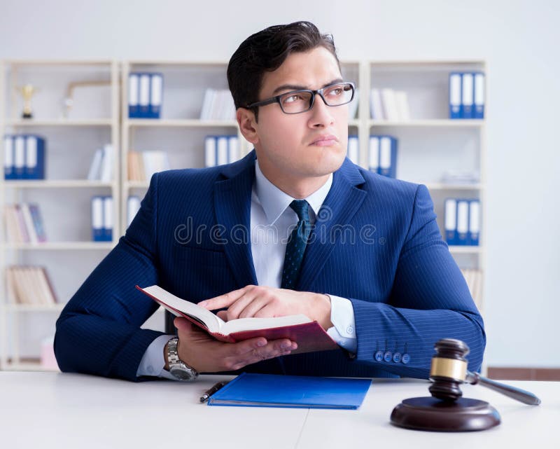 Lawyer Working in His Office Stock Image - Image of courthouse, judge ...