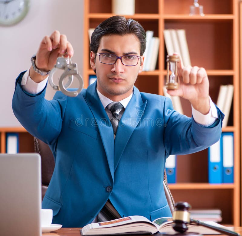 Lawyer Working in the Office Stock Photo - Image of handcuff ...