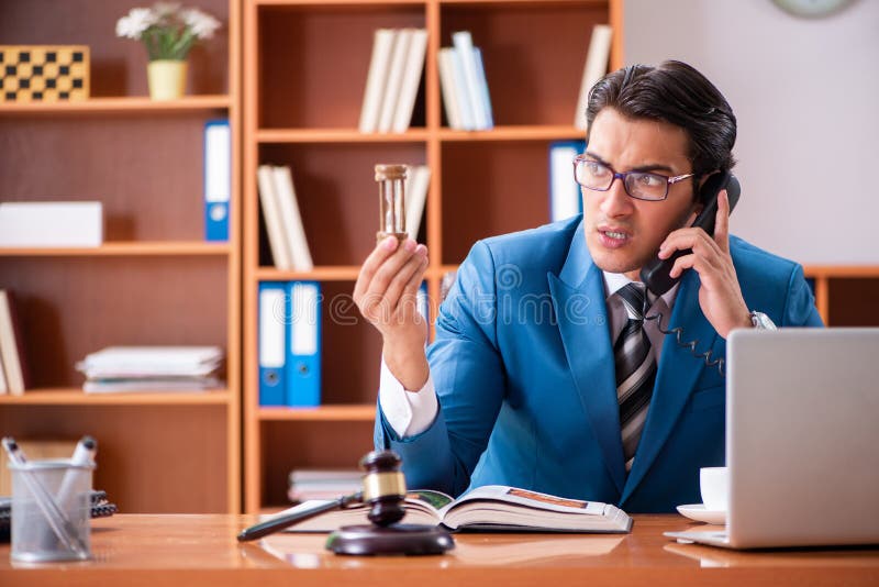 The Lawyer Working in the Office Stock Photo - Image of mallet, gavel ...