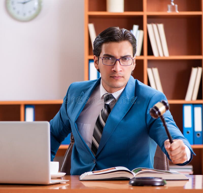 Lawyer Working in the Office Stock Image - Image of hammer, guilt ...