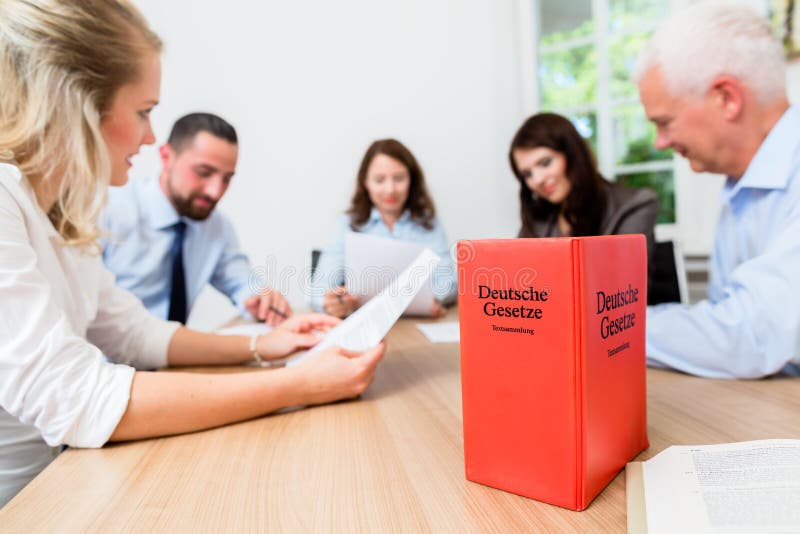 Lawyers in Meeting Negotiating Agreement Stock Photo - Image of ...