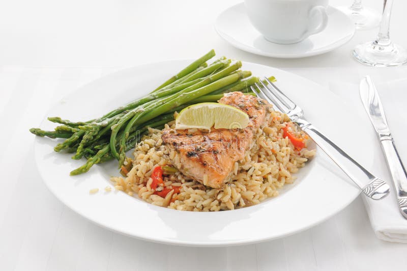 Laxfiskrom Med Ris, Japansk Mat Fotografering för Bildbyråer - Bild av ...