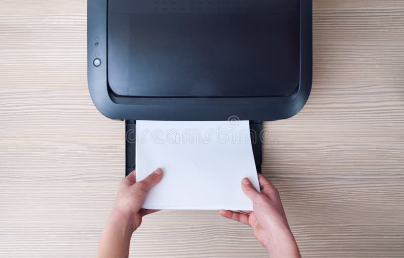 Top View of Modern Black Office Multifunction Printer Isolated Stock ...