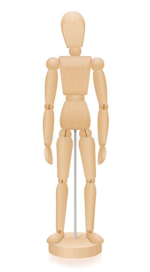 Lay Figure Wooden Mannequin Basic Position Stock Vector - Illustration ...