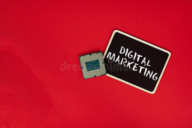 Lay Flat of a Small Blackboard and a Computer Chip with Text Digital ...