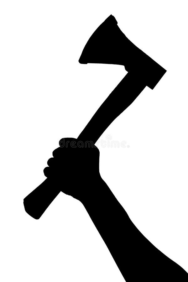 A Lay Out of a Hand Holding Axe Stock Image - Image of steel, weapon ...