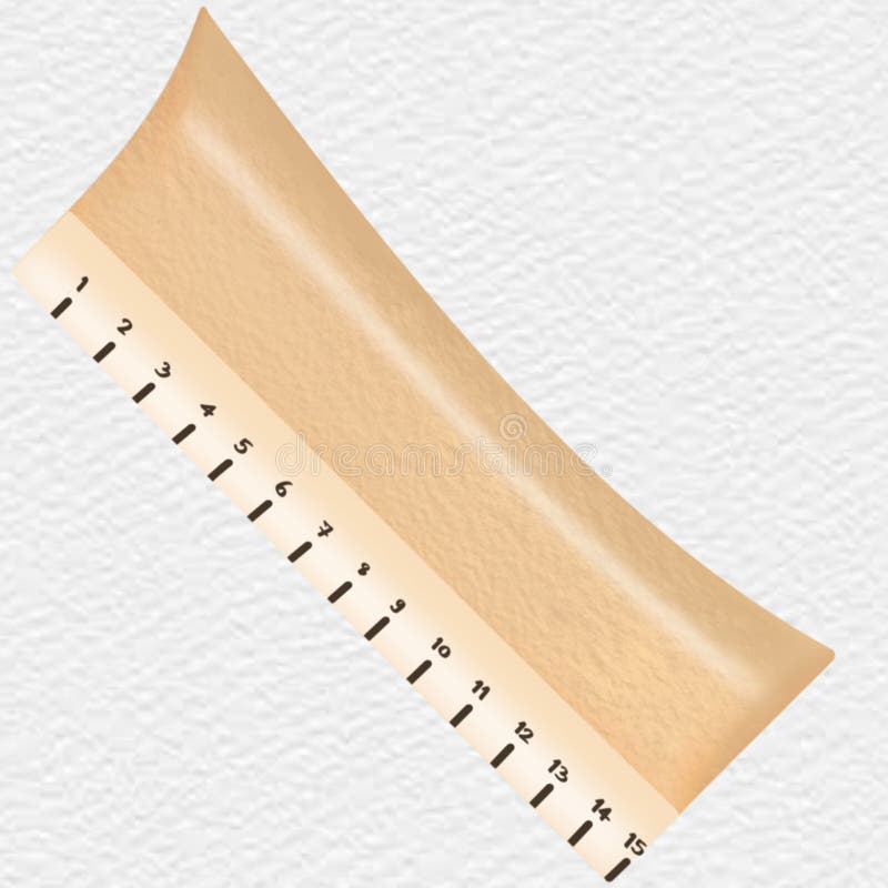 Brown Measuring Ruler,Cartoon Wood Style Hand Drawn, Measuring Tool ...